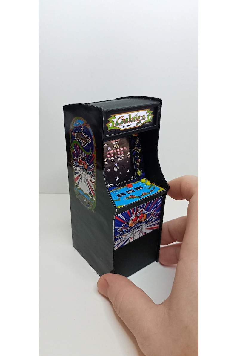 GALAGA 1/12 Scale Mini Arcade Cabinet With Light, Miniature Dollhouse ...