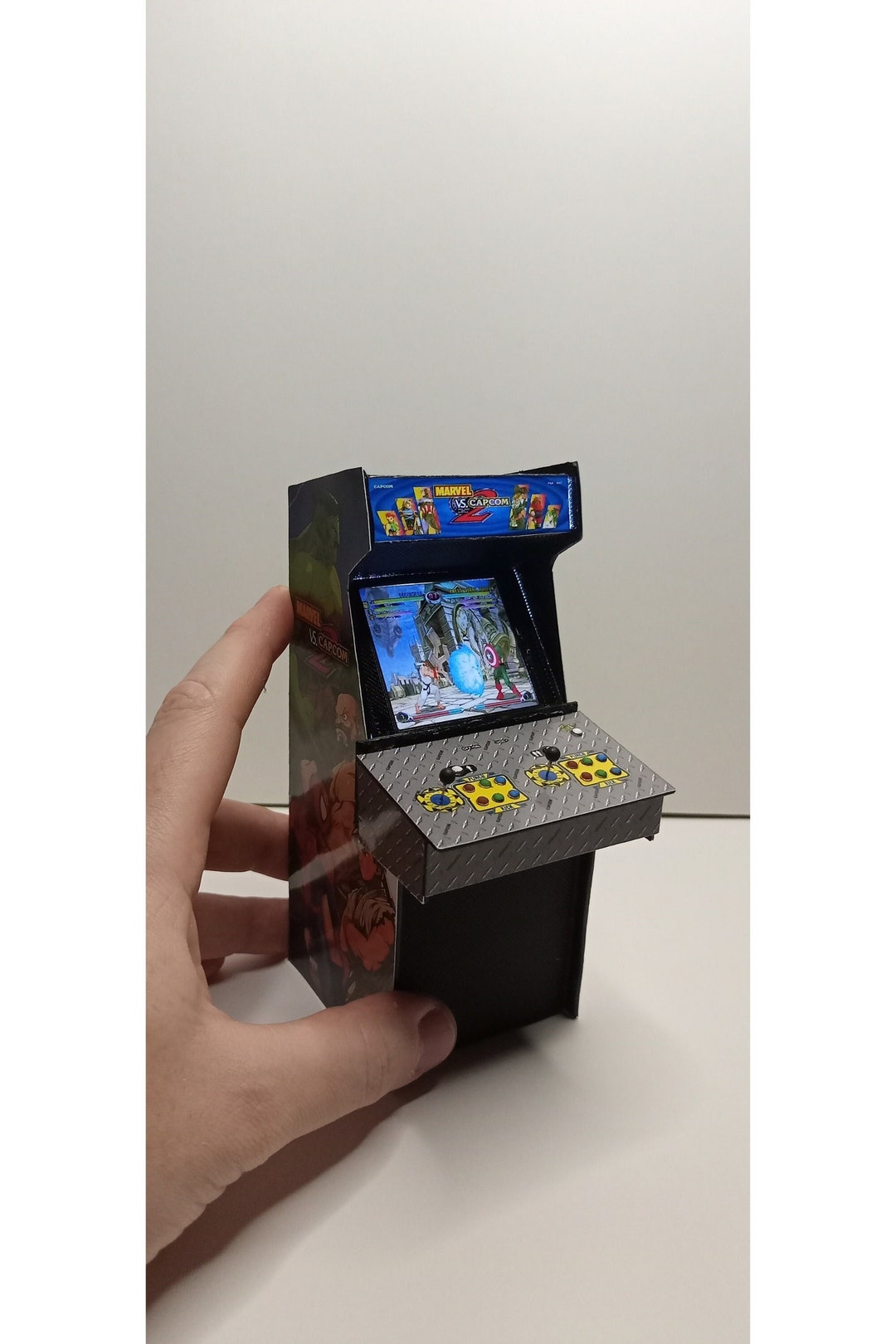 MARVEL VS CAPCOM 2 1/12 Scale Mini Arcade Cabinet Machine Gifts - With ...