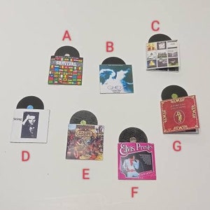 1/10 Scale Miniature Vinyl Records Vintage, Mini Vinyl Record - Etsy