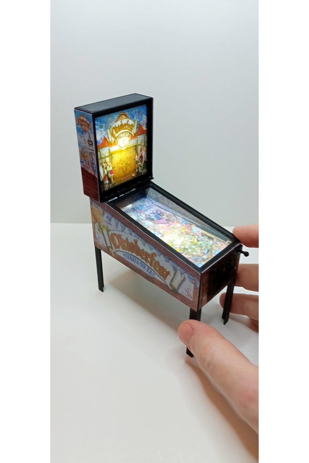 OKTOBERFEST 1/12 Scale Mini Pinball Cabinet With Light, Miniature ...
