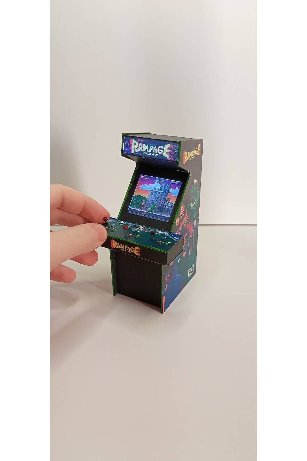 Rampage 1/12 Scale Arcade Cabinet, Miniature Dollhouse 80s 90s Mini ...