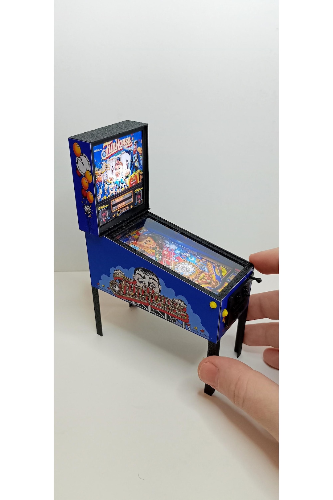 FUNHOUSE 1/12 Scale Pinball Machine, Handmade Miniature Dollhouse, 80s ...