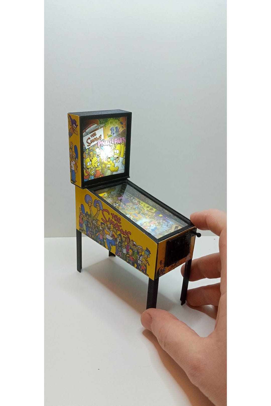 SIMPSONS PARTY 1/12 Scale Pinball Machine, Miniature Dollhouse, 80s 90s ...