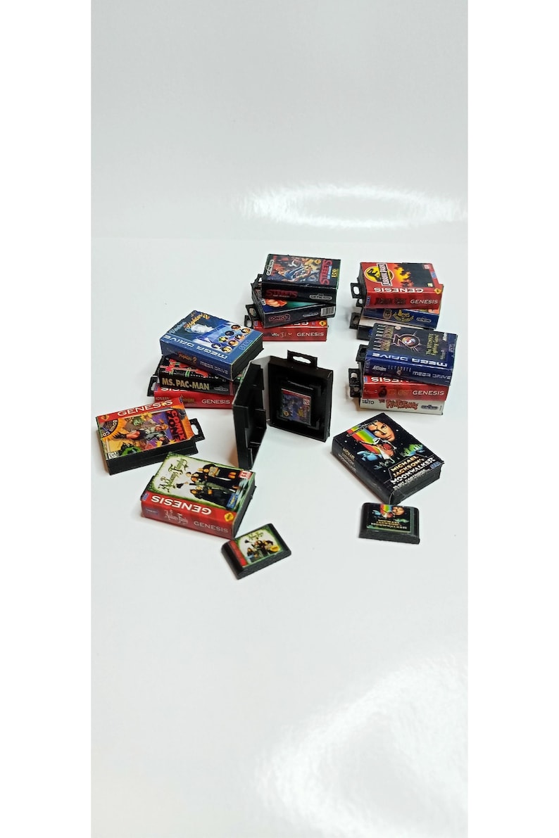 Miniature Genesis 80s 90s Video Game Cartridge: 1/6 Scale Dollhouse ...