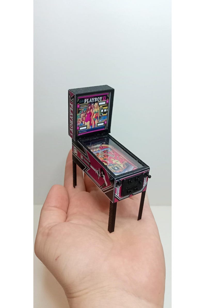 1/18 Scale Mini Pinball Cabinet, Miniature Dollhouse Pinball Machine ...