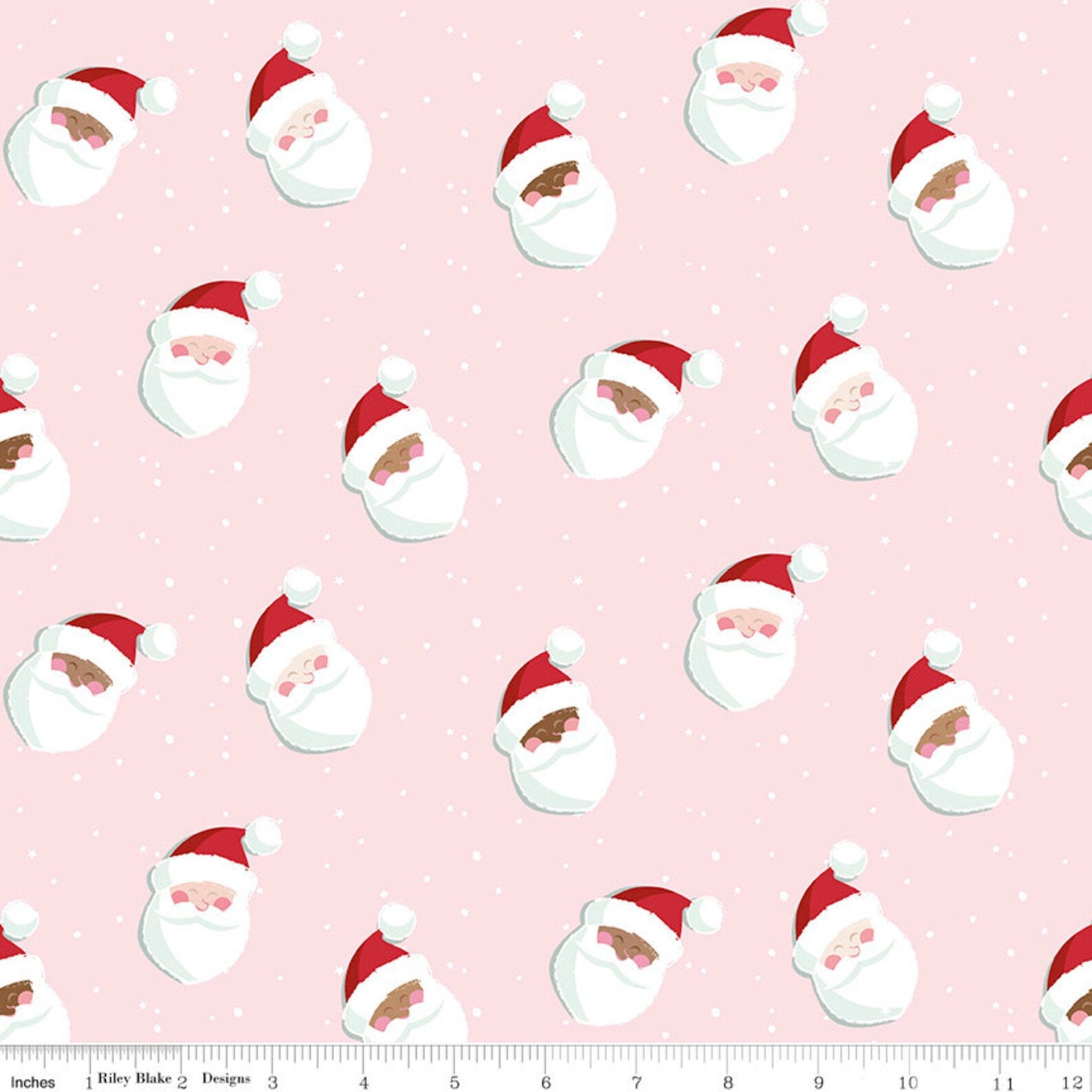Pink Christmas Santa Fabric - Riley Blake Designs Holly Holiday ...