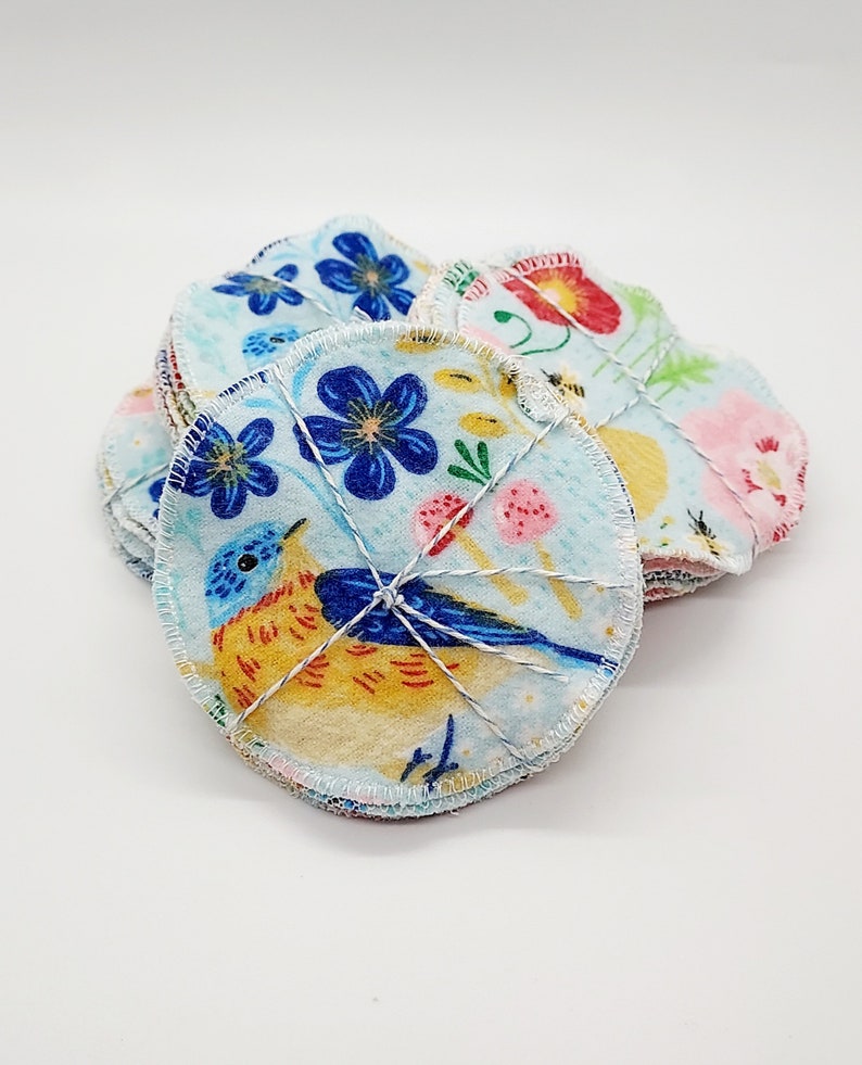 Assorted Print Cotton Flannel Face Rounds, 7 Day Pack, Reusable Makeup ...