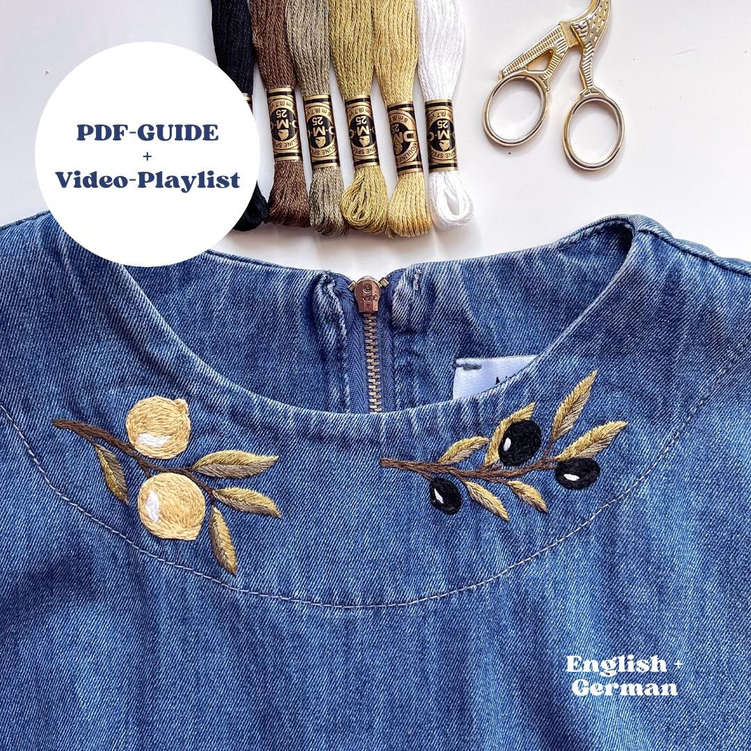 Stick and Stitch Olive & Lemon Embroidery Guide DEU ENG Digital Guide ...