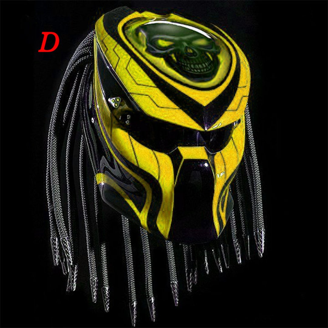 Predator Helmet Skull Polar Iron Motorcycle Premium OG Custom DOT & ECE ...
