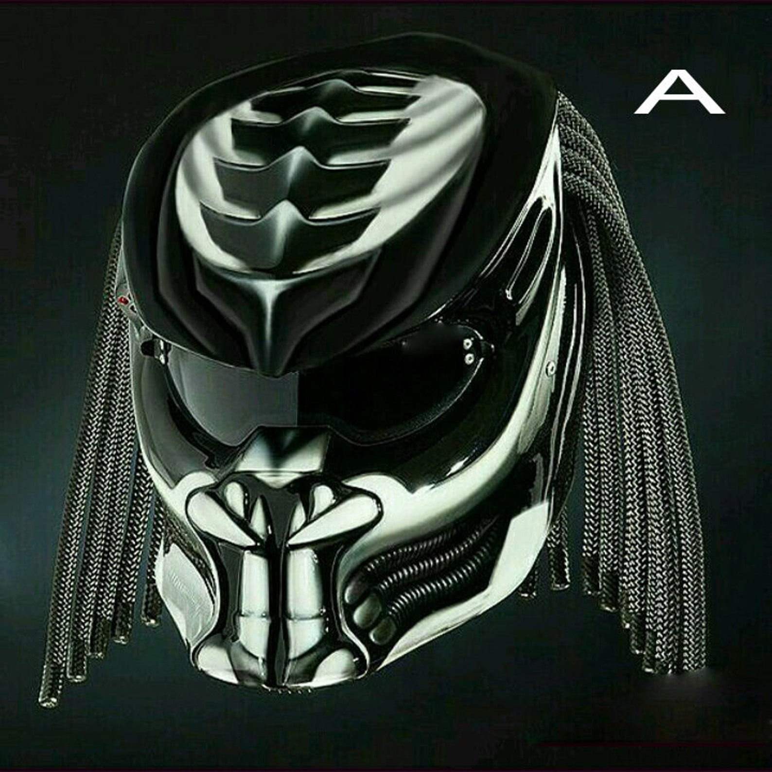 Predator Motorcycle Helmet White Human Custom DOT & ECE - Etsy