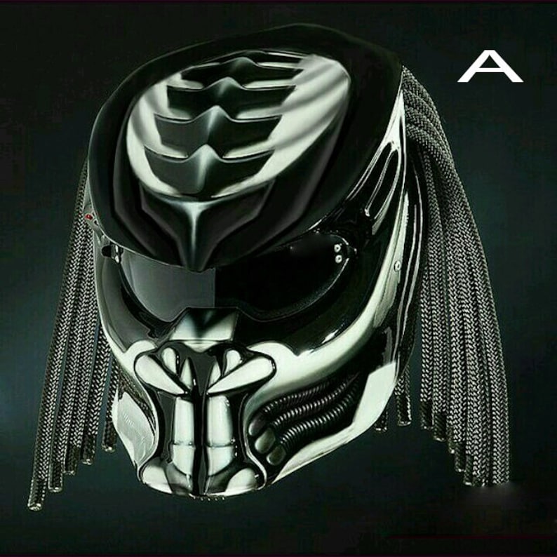 Predator Motorcycle Helmet White Human Custom DOT & ECE - Etsy