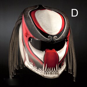 Predator Motorcycle Helmet White Human Custom DOT & ECE Certified - Etsy