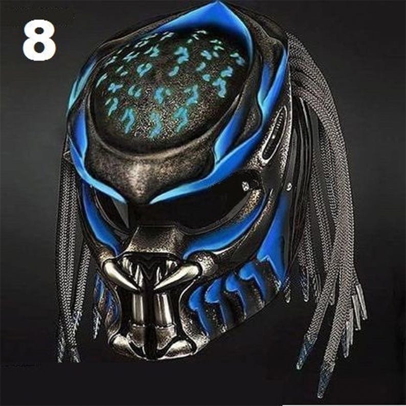 Predator Motorcycle Helmet Blue OG Custom DOT & ECE Certified - Etsy