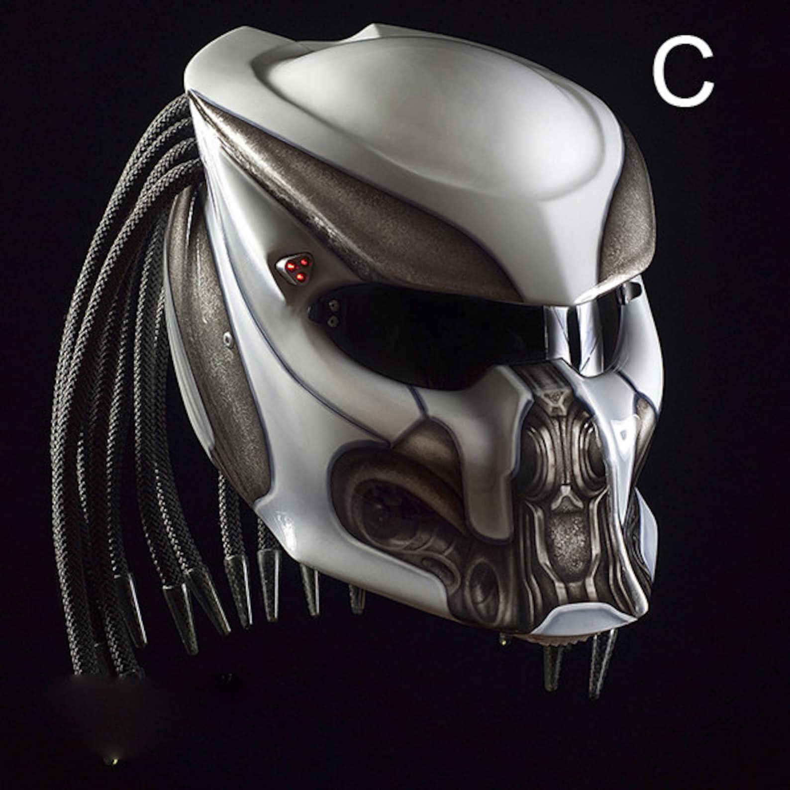 Predator Motorcycle Helmet White Human Custom DOT & ECE - Etsy