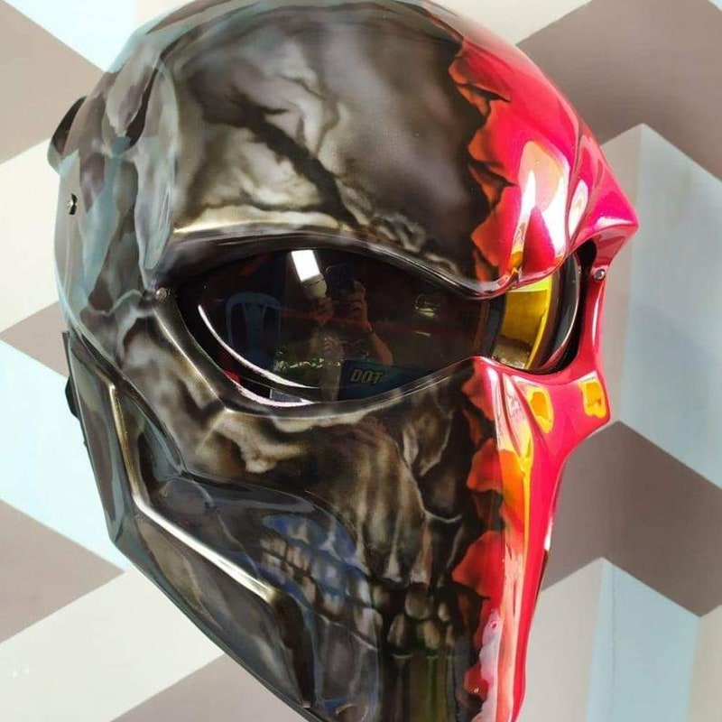 Skull Motorcycle Helmet - Etsy