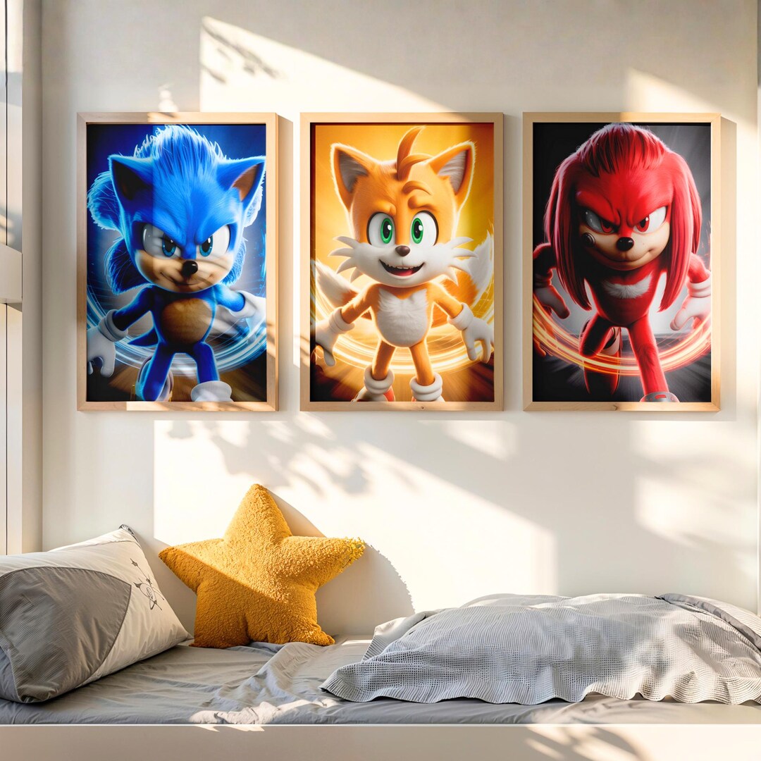 Sonic, Tails & Knuckles Poster Set – Gaming Room Wall Art – Kids ...