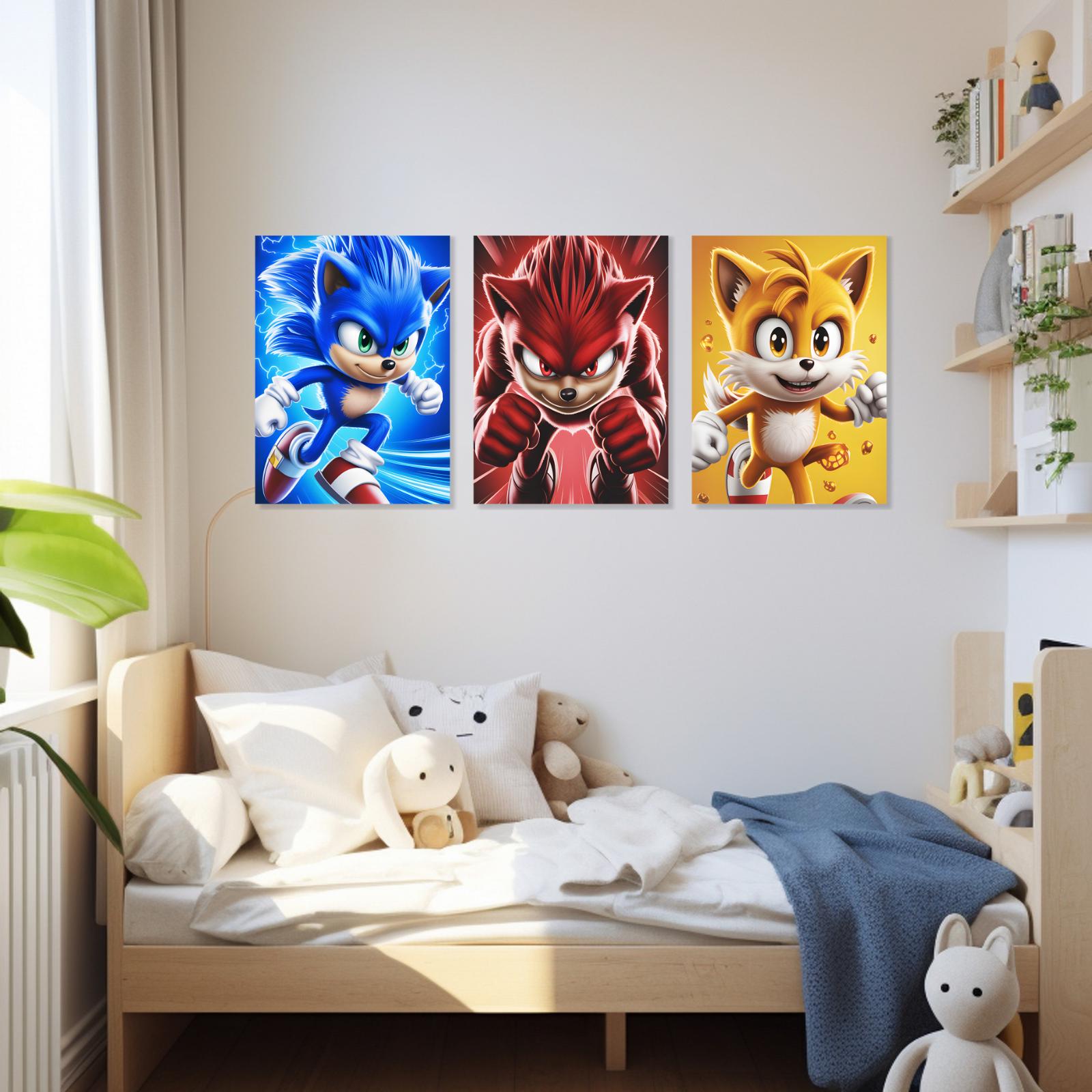 Sonic Movie Poster Set – Sonic, Knuckles & Tails Wall Art – Gaming Room ...
