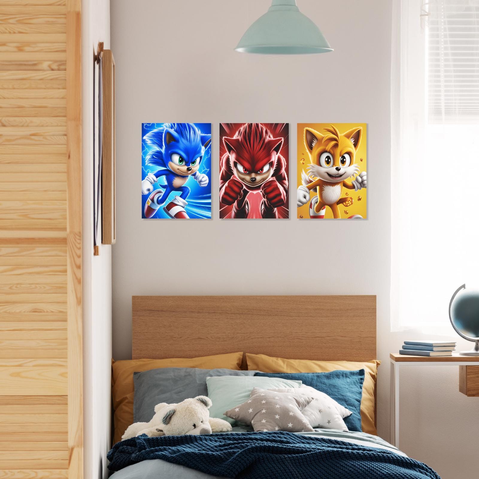 Sonic Movie Poster Set – Sonic, Knuckles & Tails Wall Art – Gaming Room ...
