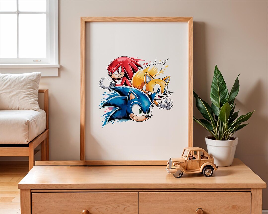 Sonic, Tails & Knuckles Wall Art – Sonic Printable Poster – Boys Room ...
