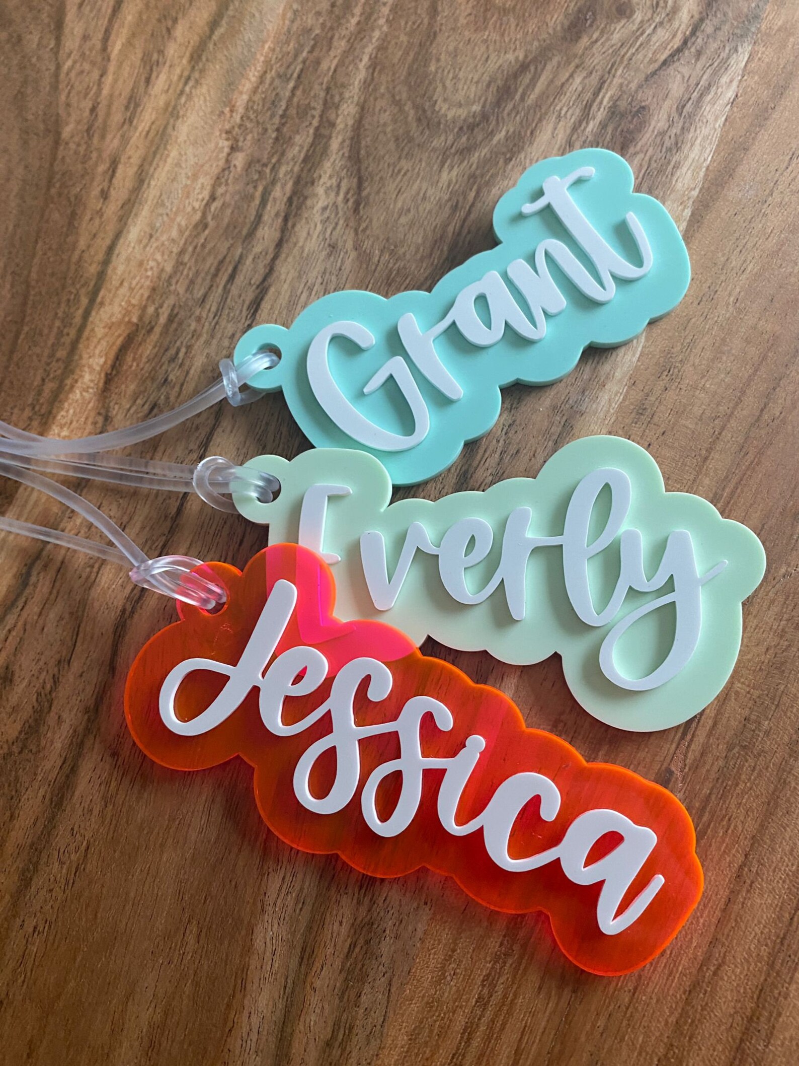 3D Tag Acrylic Tag Personalized Tag Bag Tag - Etsy