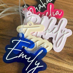 3D Tag | Acrylic Tag | Personalized Tag | Bag Tag | Bag Charm - Etsy