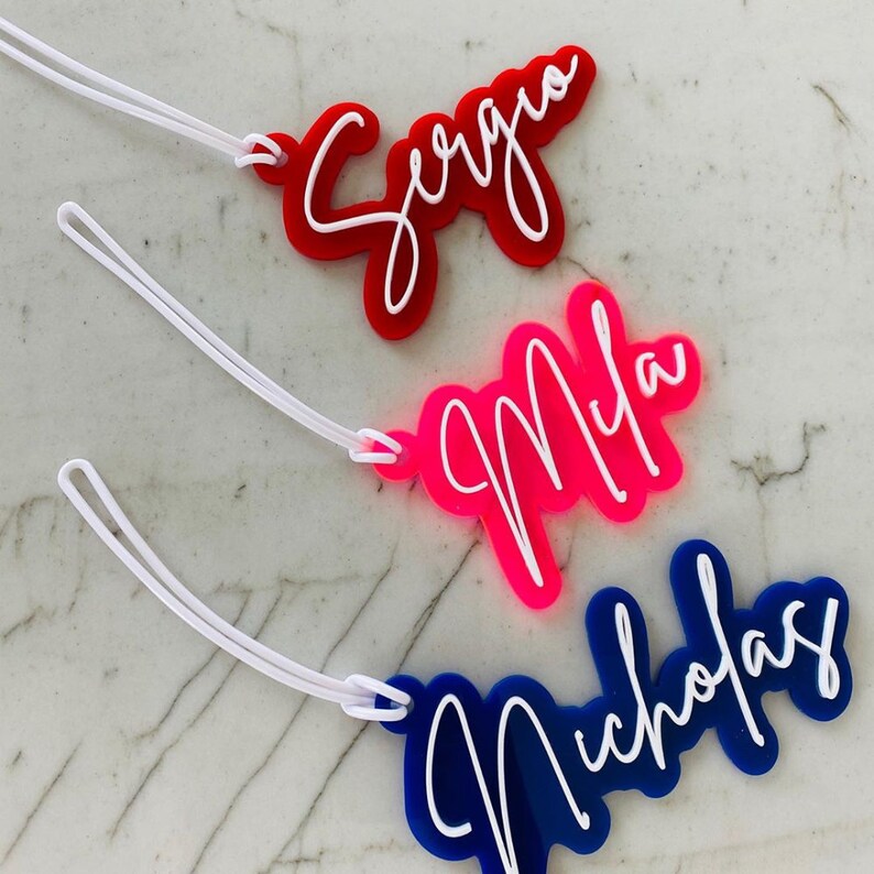 3D Tag Acrylic Tag Personalized Tag Bag Tag | Etsy