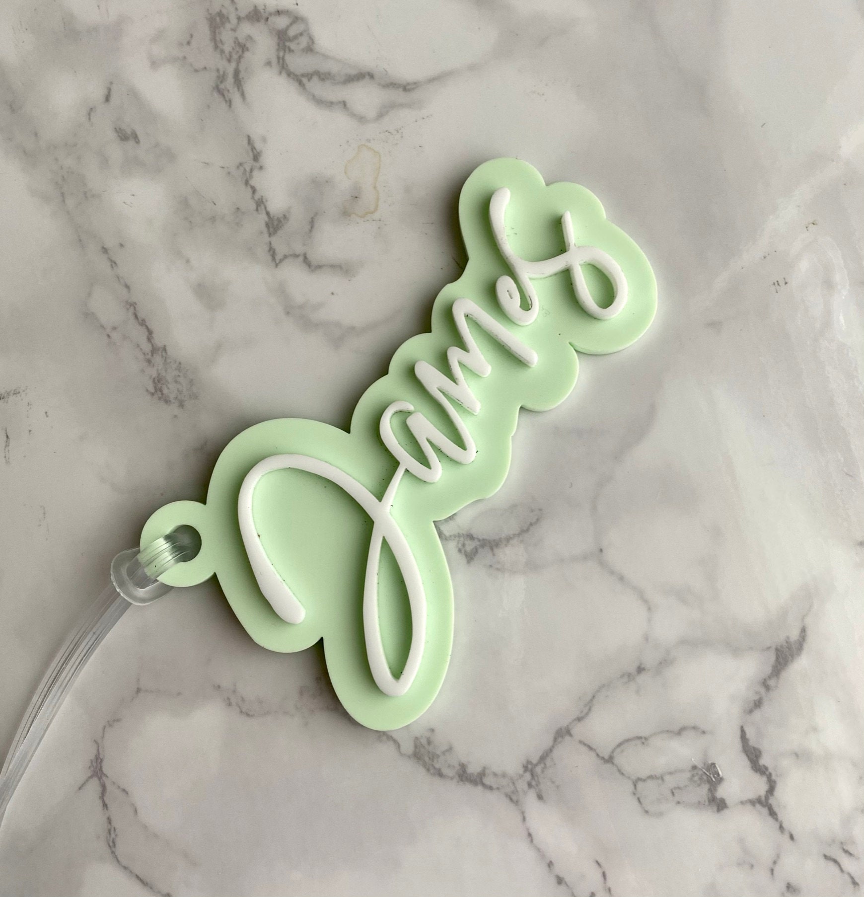 3D Tag Acrylic Tag Personalized Tag Bag Tag Modern | Etsy