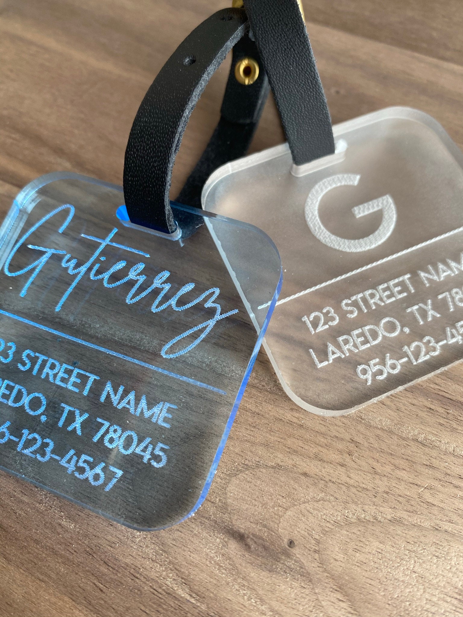 Acrylic Luggage Tag Personalized Tag Bag Tag - Etsy