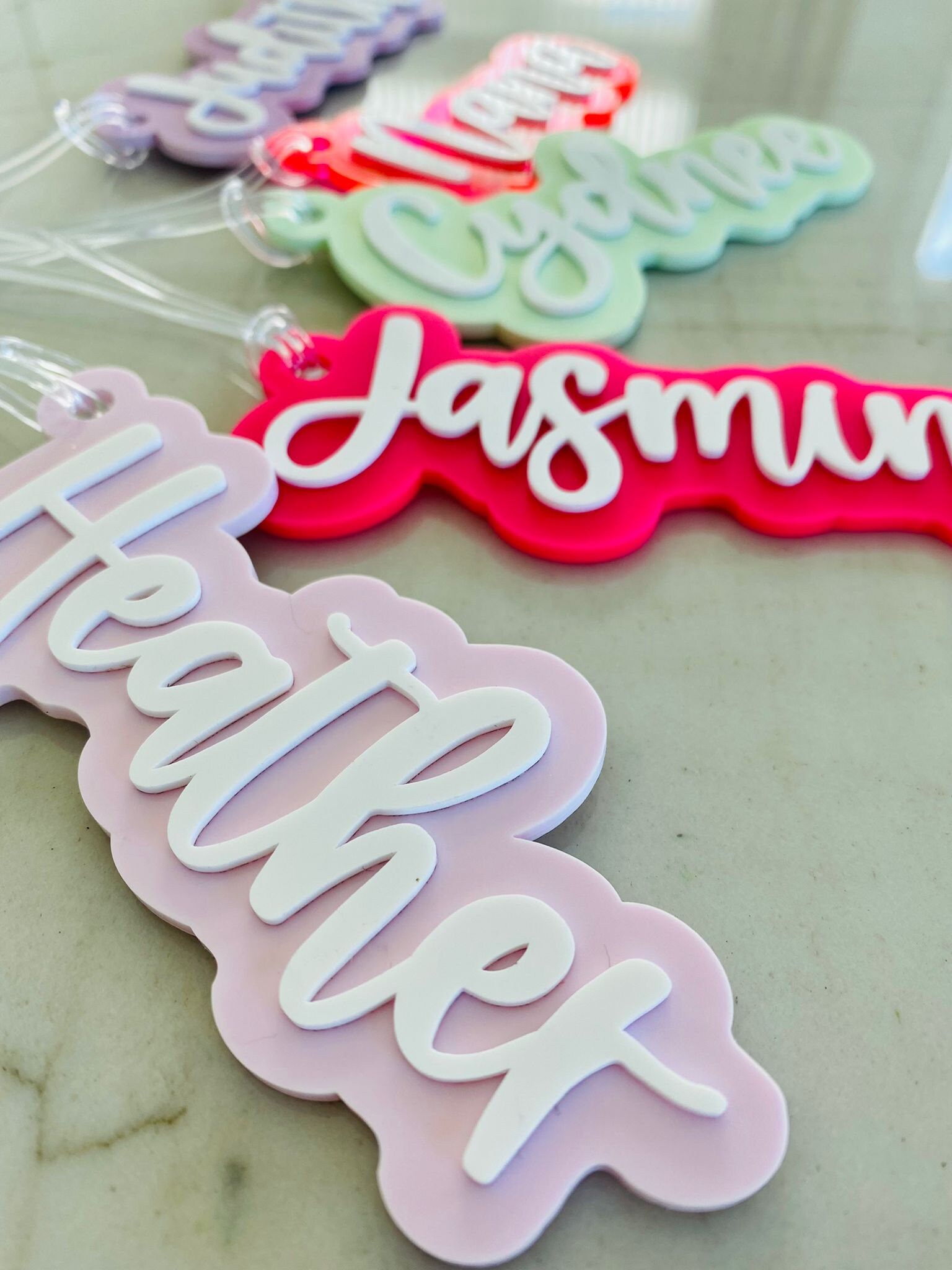 3D Tag Acrylic Tag Personalized Tag Bag Tag | Etsy