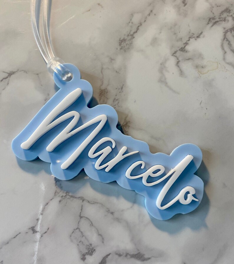 3D Tag Acrylic Tag Personalized Tag Bag Tag Modern - Etsy