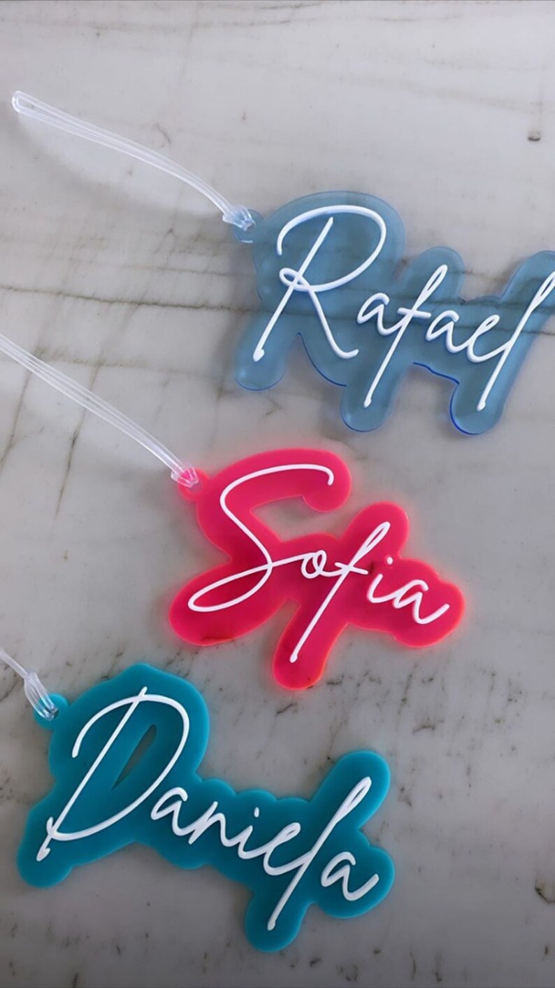 3D Tag Acrylic Tag Personalized Tag Bag Tag | Etsy