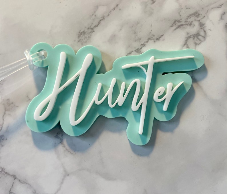 3D Tag Acrylic Tag Personalized Tag Bag Tag Modern - Etsy