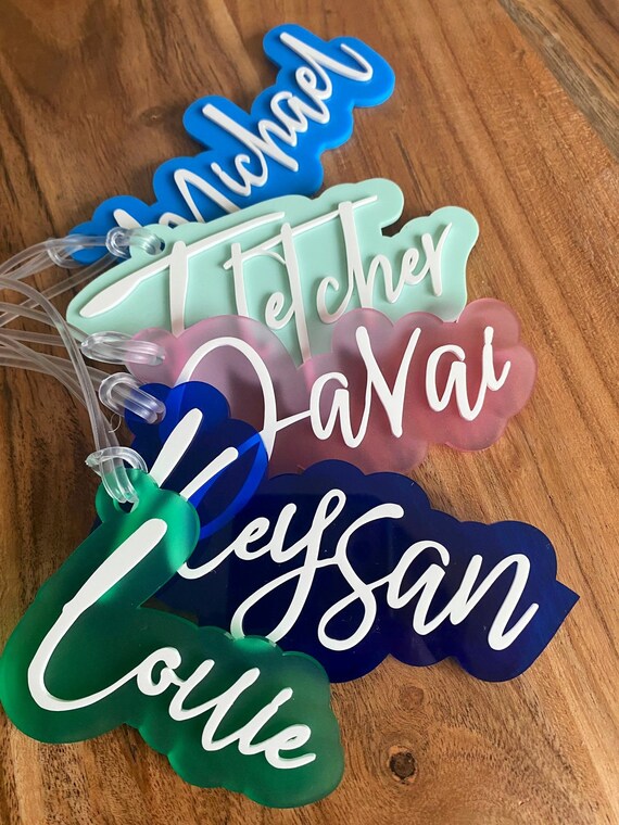 3D Tag Acrylic Tag Personalized Tag Bag Tag Modern | Etsy