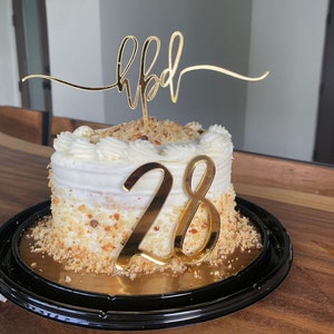 Hbd Cake Topper With Number Charms - Etsy