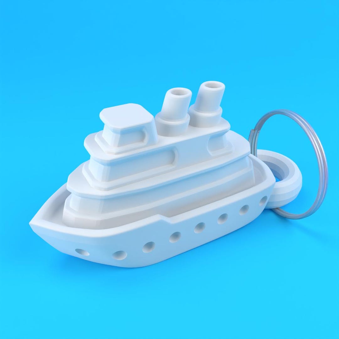Mini Cruise Ship Keychain 3D STL File, 3D Keychain Print File, 3D ...