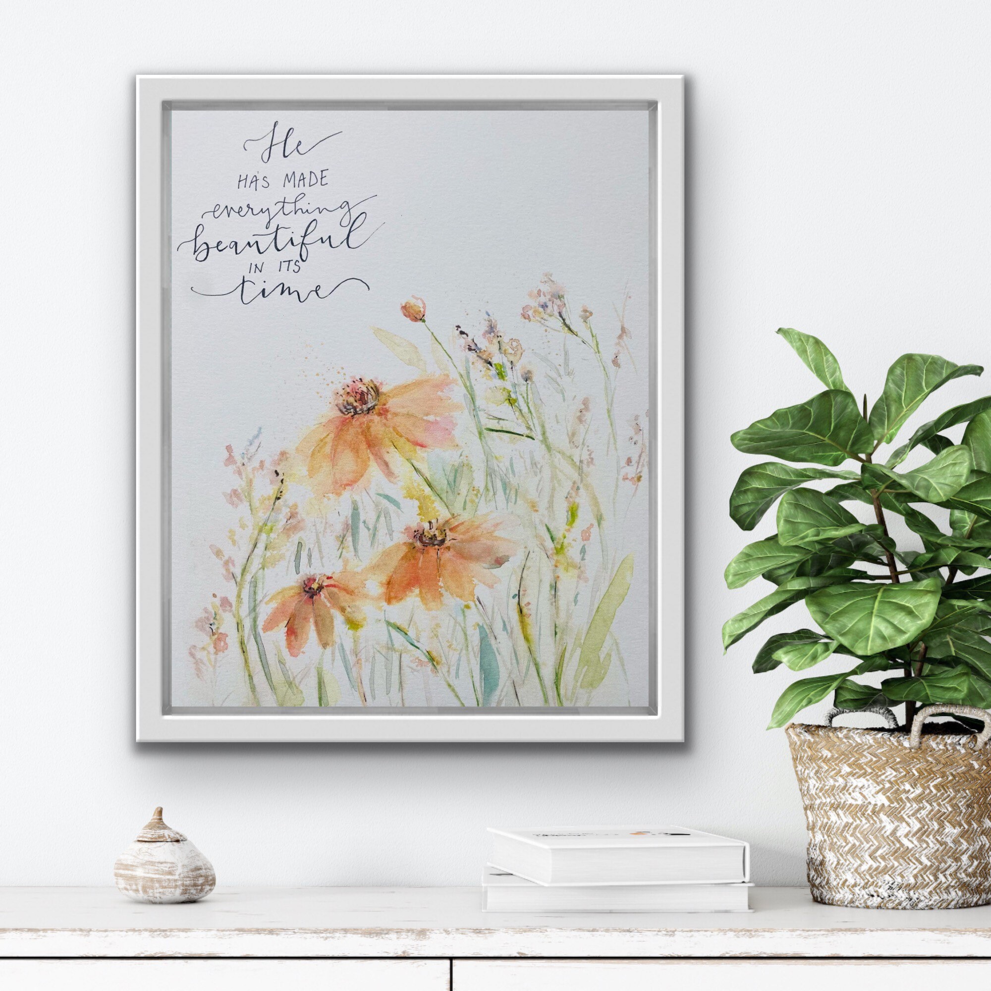 He Has Made Everything Beautiful in Its Time Watercolour Print ...