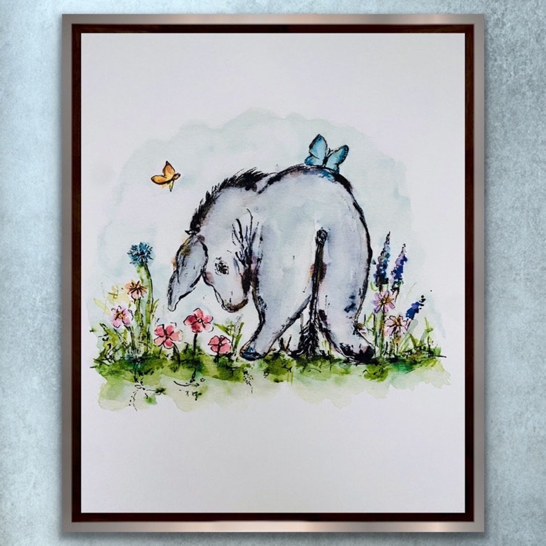 Eeyore Winnie the Pooh Print, Watercolor Eeyore Donkey Stuffed Animal ...