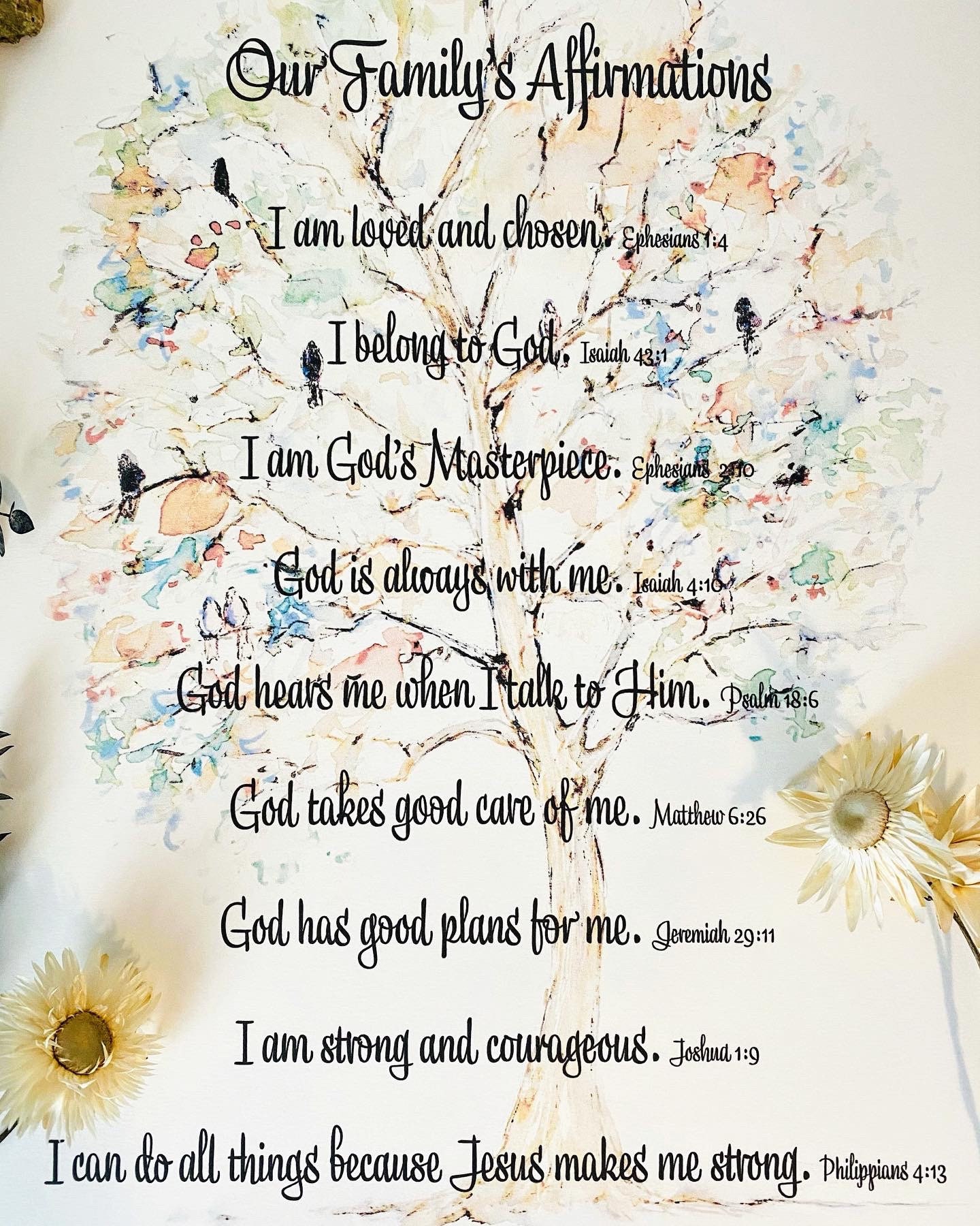 Kids Biblical Affirmations Kids Bible Verse Print | Etsy