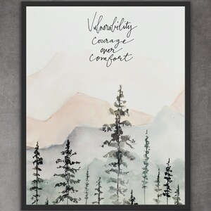 Vulnerability is Courage Over Comfort Watercolour Handlettering ...