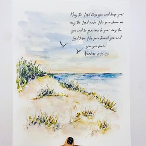 The Lord Bless You and Keep You Watercolour Ocean Print, the Blessing ...