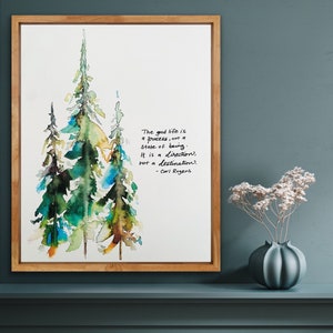 The Good Life is A Process, Watercolour Handlettering Sign Carl Rogers ...