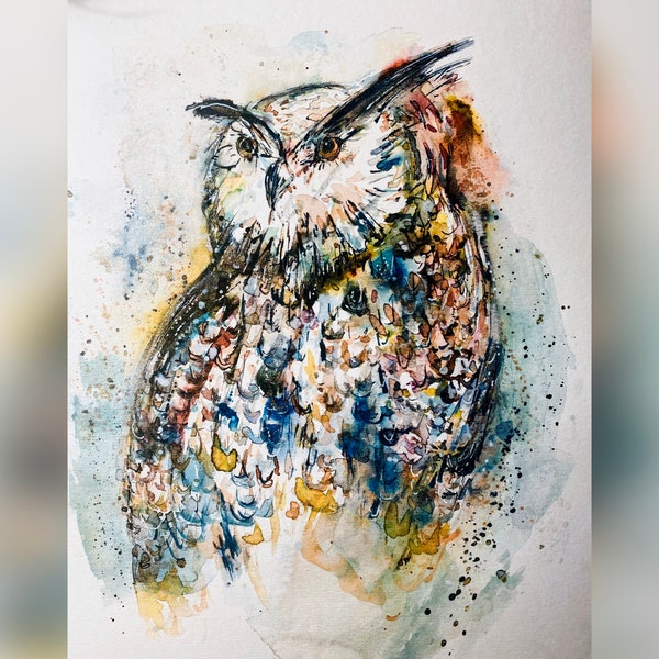 Abstract Owl Art - Etsy