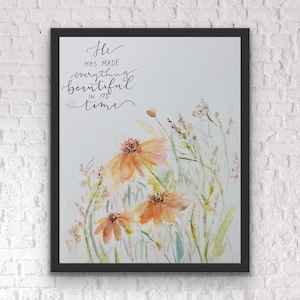 He Has Made Everything Beautiful in Its Time Watercolour Print ...