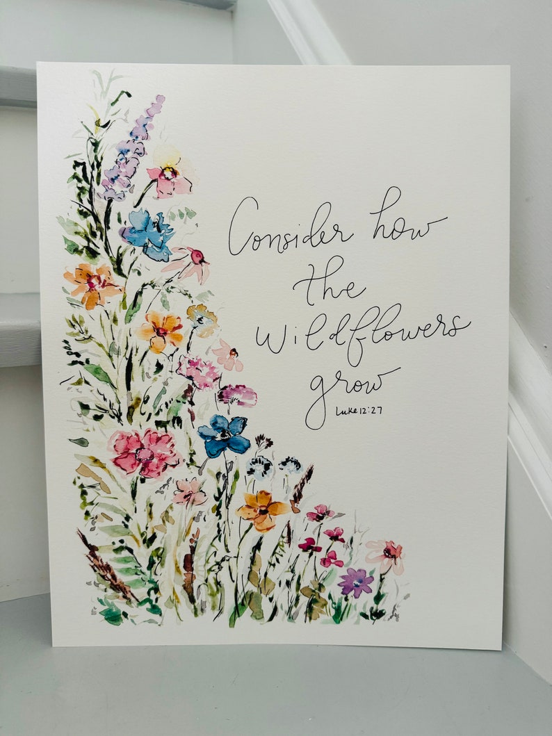 Consider How the Wildflowers Grow, Watercolour Wildflower Border ...