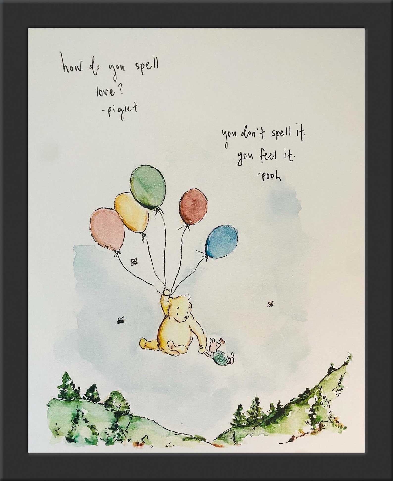 How Do You Spell Love Winnie the Pooh Piglet Print, You Don’t Spell It ...