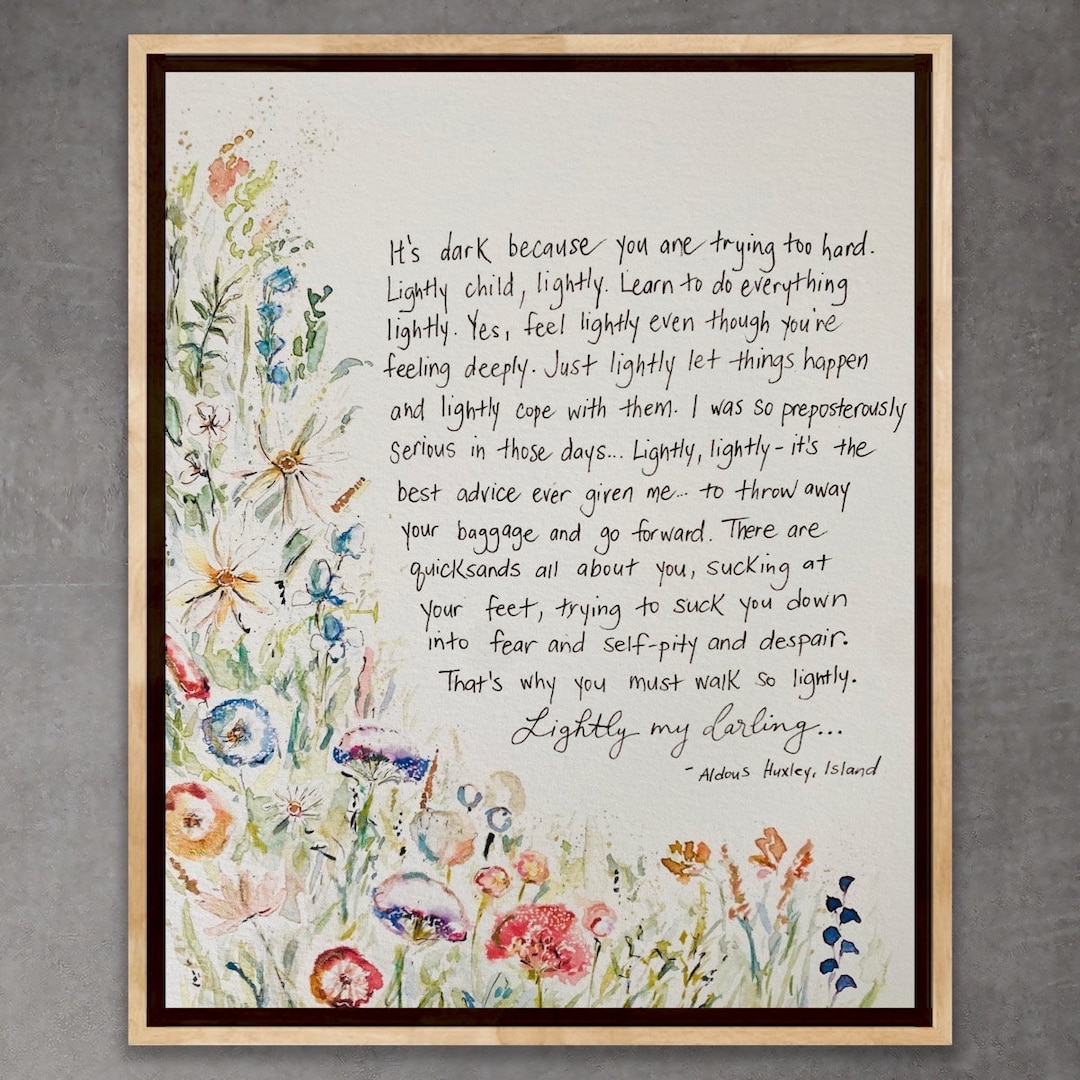 It’s Dark Because You Are Trying Too Hard Poem by Aldous Huxley Island ...