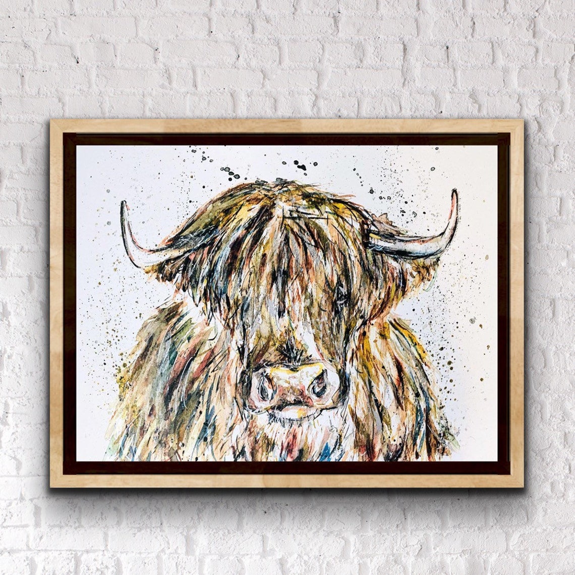 Watercolour Highland Cow Print Highland Hairy Coo Painting - Etsy
