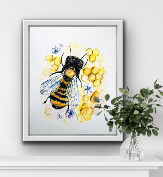 Pintura De Abeja Sobre Flor Pinturas Sobre Abeja A La Venta