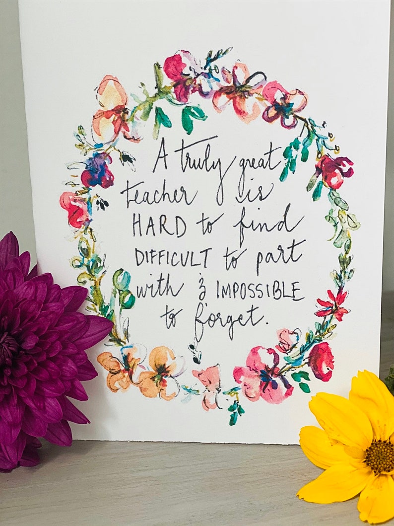 Teacher Appreciation Watercolour Cards Package of 6, Assorted Style ...