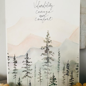Vulnerability is Courage Over Comfort Watercolour Handlettering ...